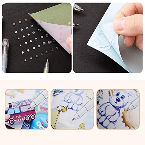 6pcs Ball Point Adhesive Glue Pen with 6PCS Extra Glue Refills, Kids-Friendly Precise Apply and Easy Control, Quick Dry Glue Pen for Crafting, Scrapbooking, Card Making, Kids School Craft Supplies.