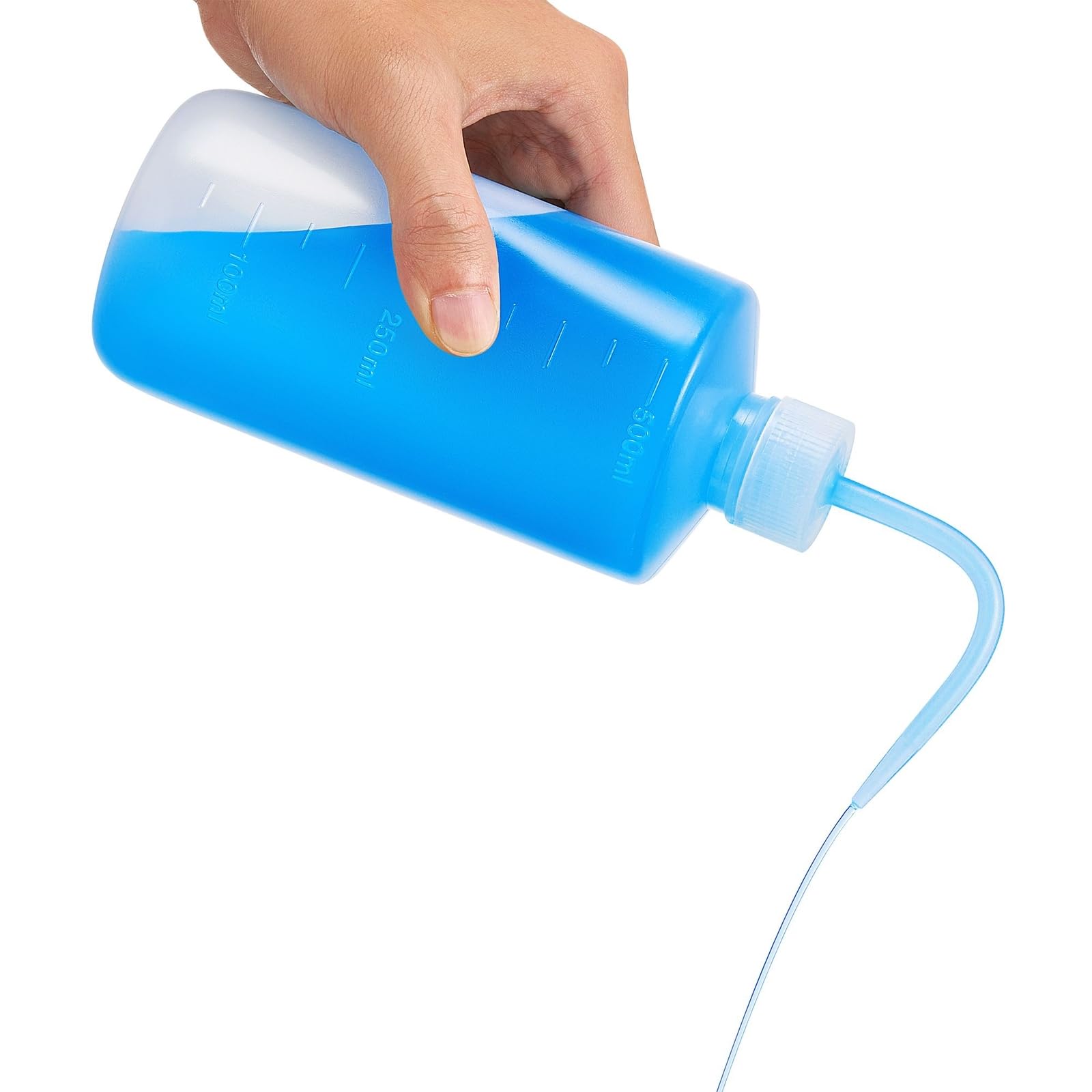 Bright Creations Clear Plastic Squeeze Bottles with Angle Bent Tip - 16 oz Squirt Bottles for Liquids, 3 Pack