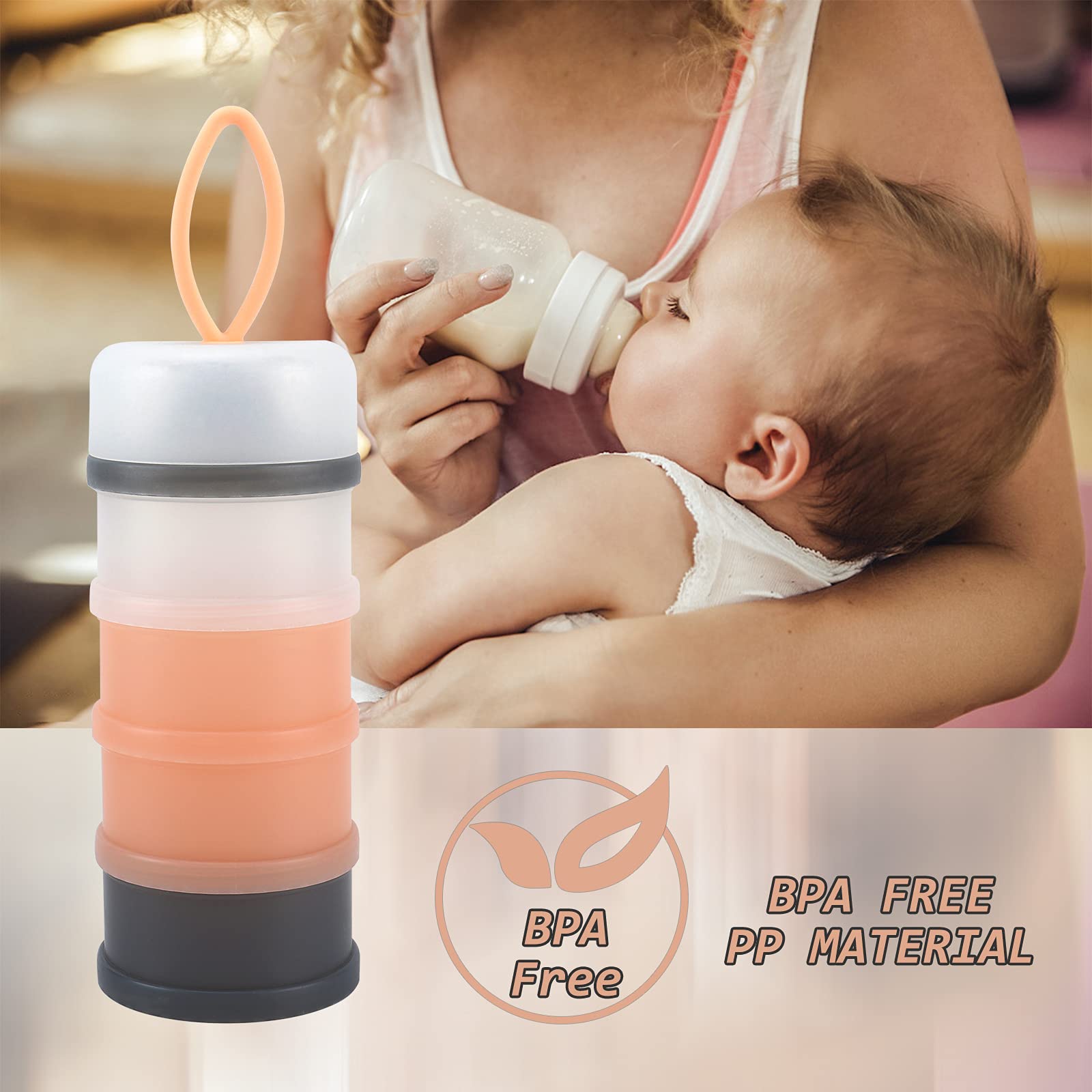 Accmor 2 Pack Baby Formula Dispenser On The Go, Stackable Formula Dispenser Formula Container to Go, Non-Spill Portable Milk Powder Kids Snack Storage Container, BPA Free