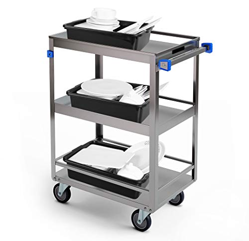4-Pack Commercial Bus Tubs 8 Litre, Black Plastic Bus Box/Tote, Bus Wash Dish Basin Pans