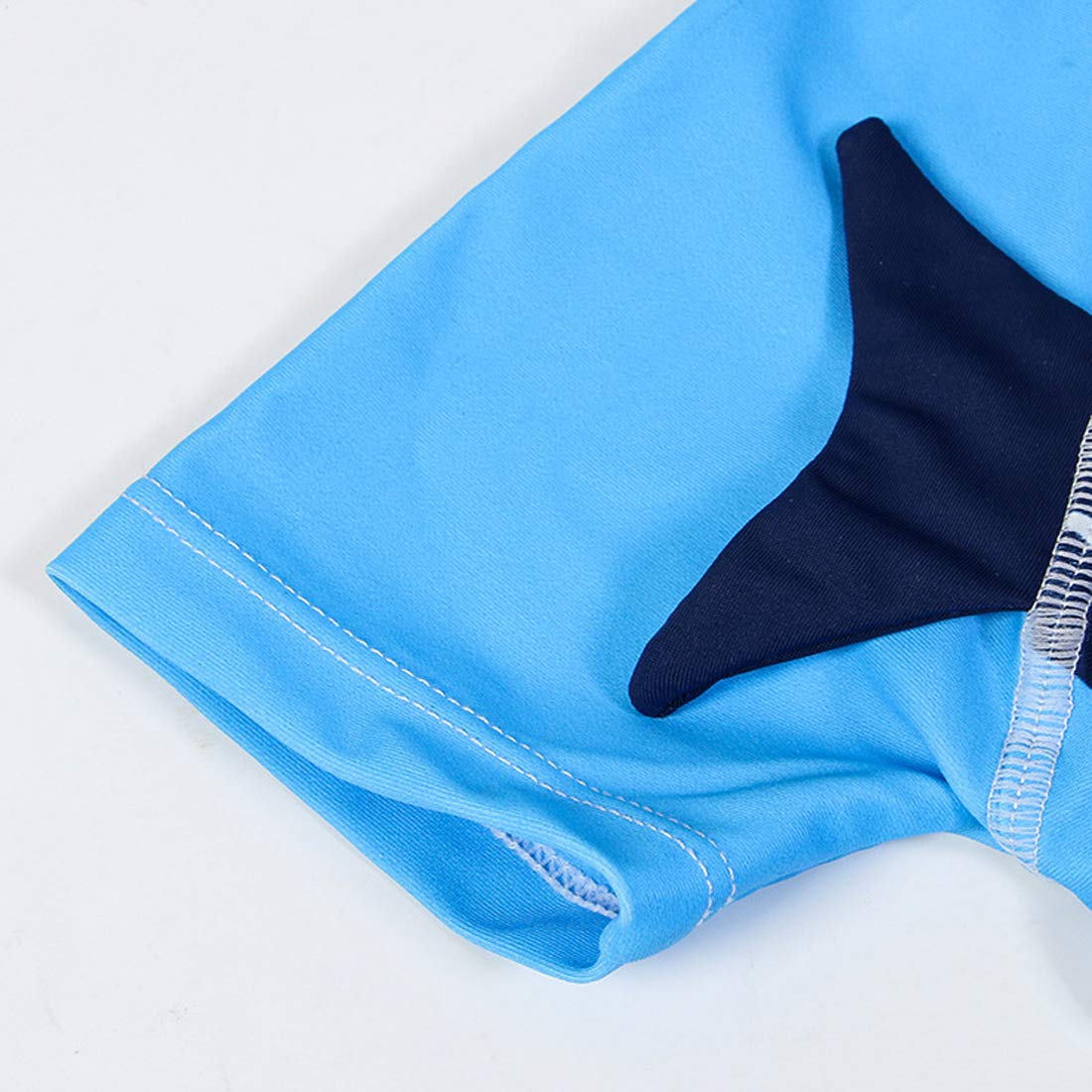 Baby Toddler Boys Two Pieces Swimsuit Set Shark Bathing Suit Rash Guards Swimwear with Hat UPF 50+ (3D Blue Shark, 18-24Months)