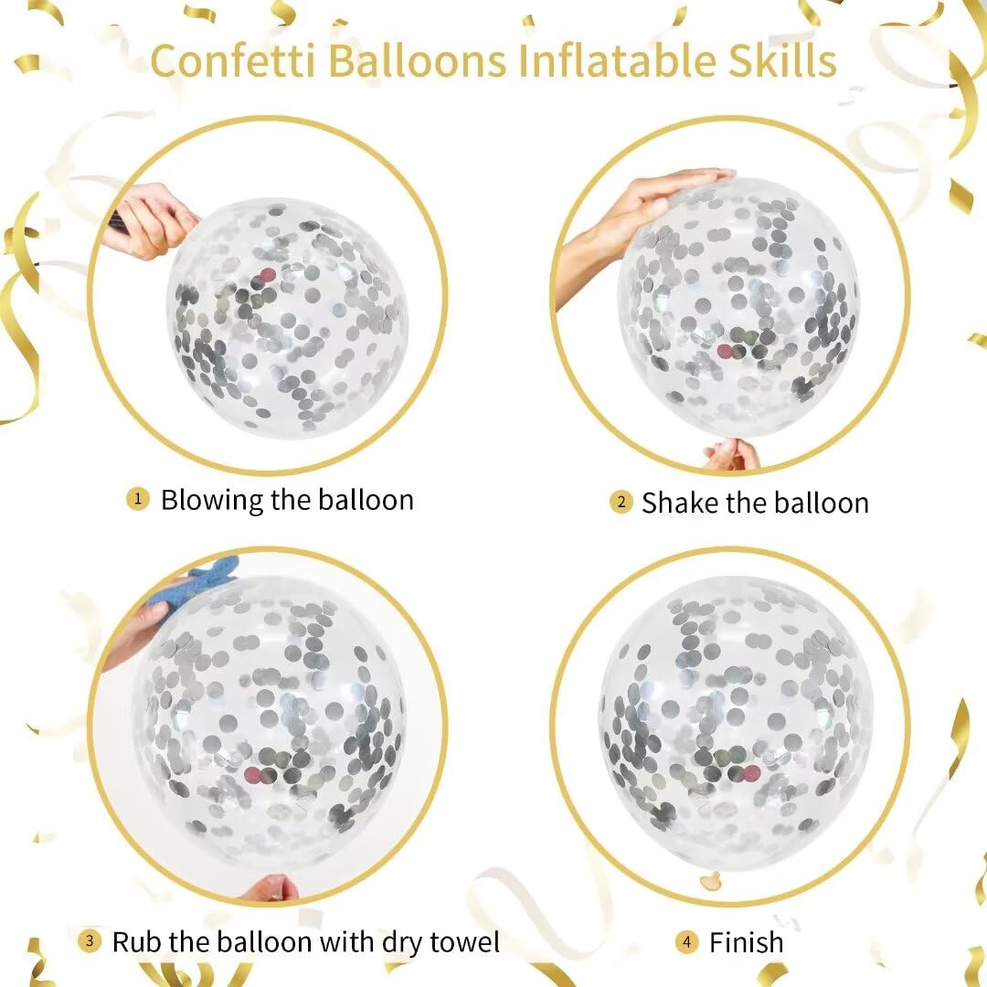 141pcs latex balloons with 3pcs Foil Balloons for Birthday Graduation Disco 2024 Prom Party Decorations⦠(Royal Blue Silver White)