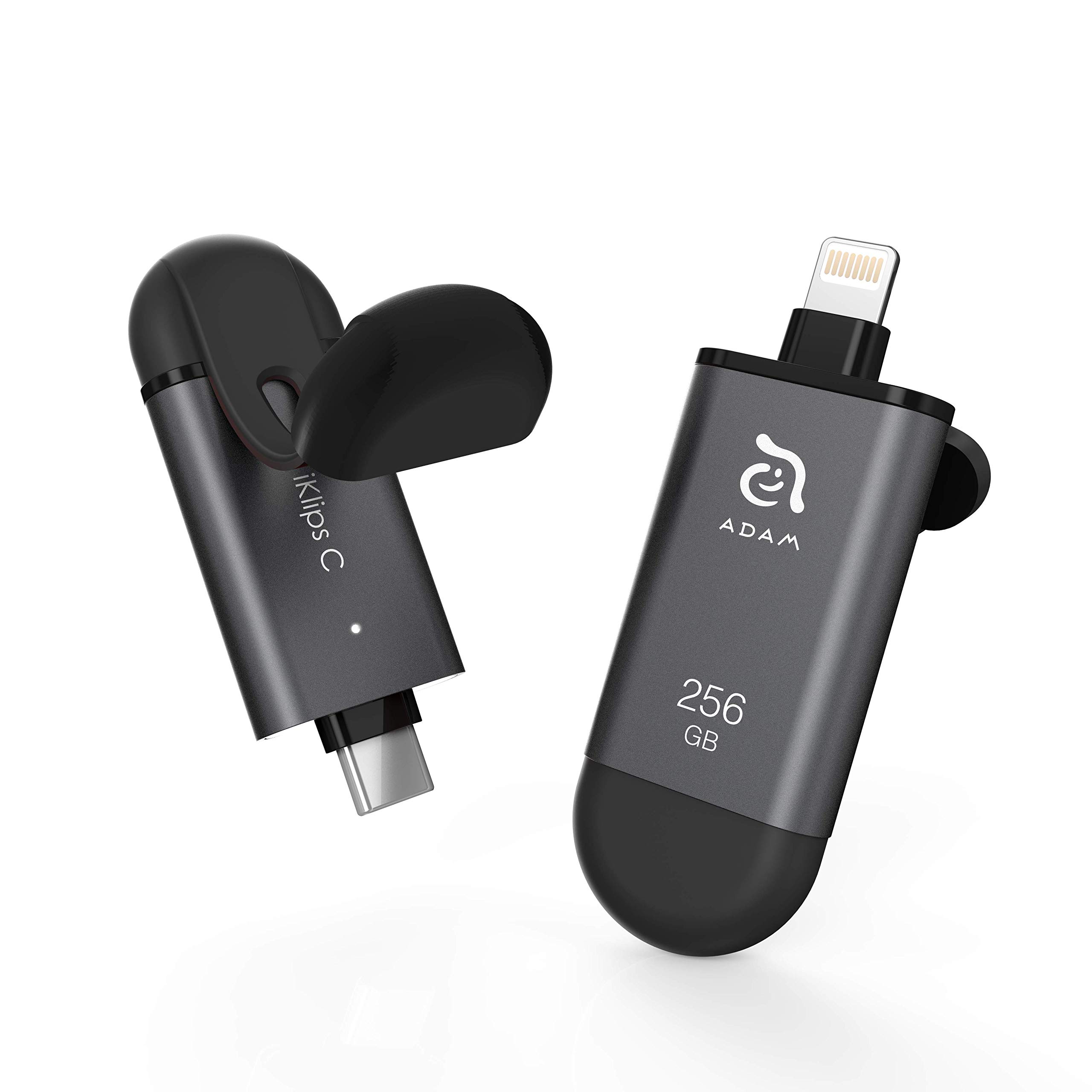ADAM Element Flash Drive Compatible with iPad, iPhone iKlips C Gray