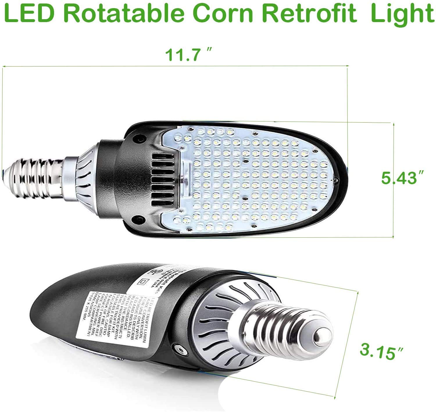 115W LED Corn Retrofit Lamps, Rotatable E39 Mogul Base, 5000K 15500 LM (400-500W MH Equiv.) 180° Commercial LED Paddle Bulb for Retrofitting Parking Lot Wall Pack Flood Lighting Fixtures (8)