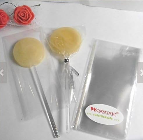 25pcs 6" x 4mm Flat Clear Sticks for Cake Toppers Cake pops or Lollipops - Acrylic Plexiglass Sticks Transparent Clear, Strong and not Bendy with Length of 4“,6“ or 8“ (25, 6in)