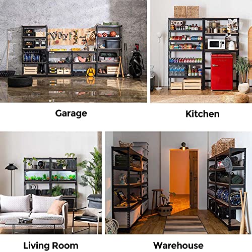 AutoBaBa 5-Tier Metal Shelving Unit Adjustable Garage Storage Utility Rack Heavy Duty Shelves Organization Multipurpose Shelf Warehouse Basement Kitchen Living Room Pantry - 28" L x 12" D x 60" H