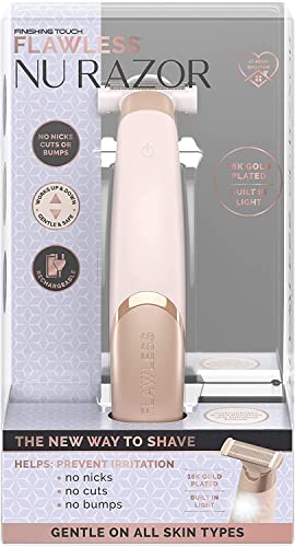 Flawless Nu Razor,Rechargeable Electric Razor for Women, Hypoallergenic 18K Gold-Plated Head