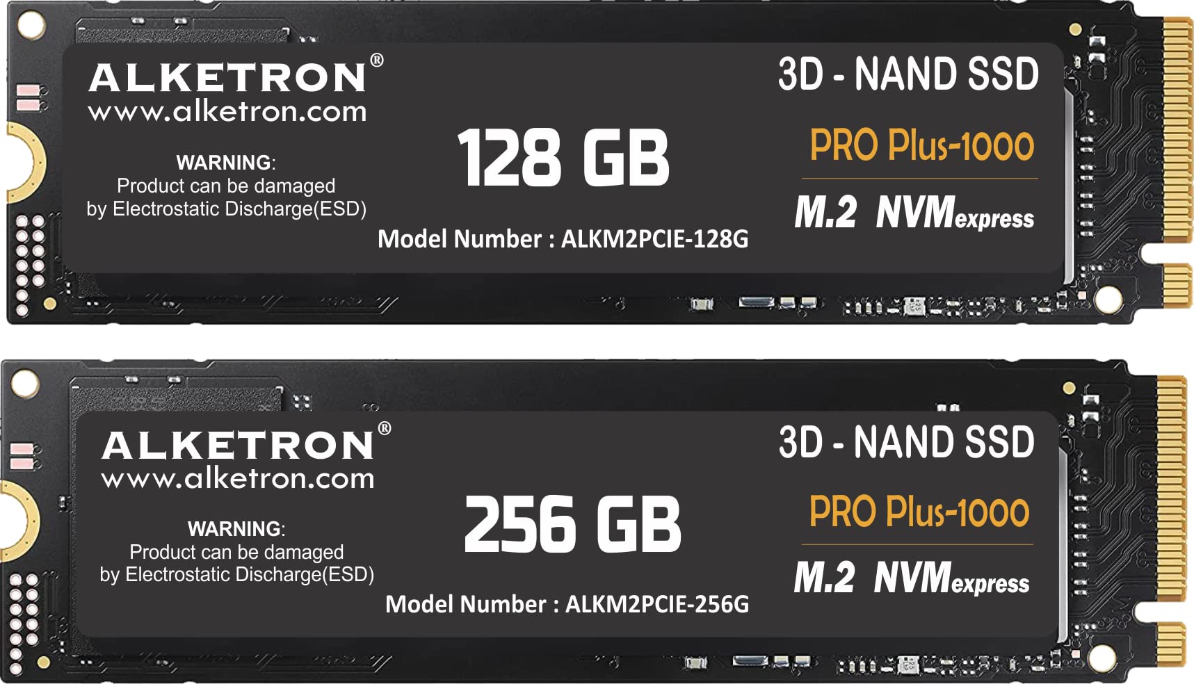 ALKETRON Pro Plus 1000 | 128GB | 256GB - M.2 - SSD - PCIe NVMe | Internal Solid State Drive for Standard & Gaming Laptops/Desktops (256 GB)