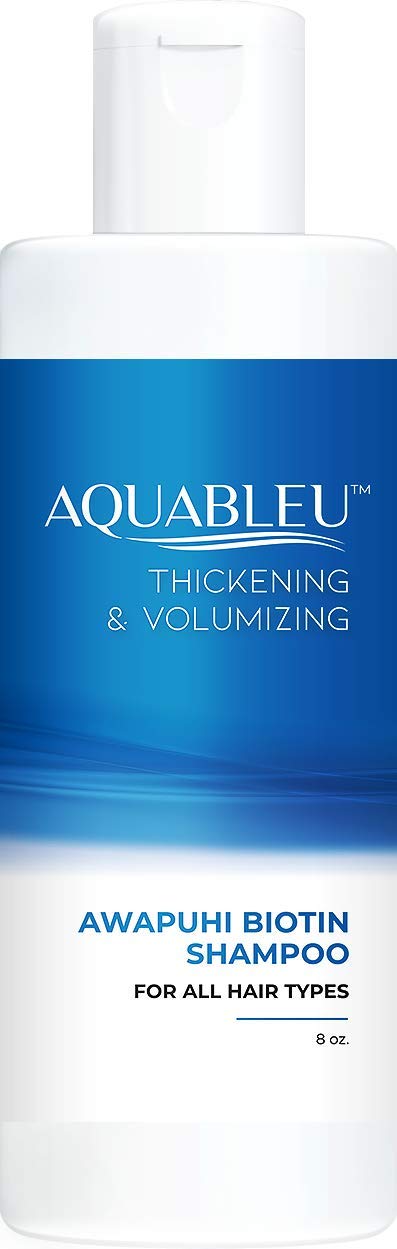 Aquableu Biotin Shampoo â Natural Thickening & Volumizing For Thicker Hair - Infused with coconut oil, keratin, Argan & Jojoba oil - Awapuhi fragrance 8oz