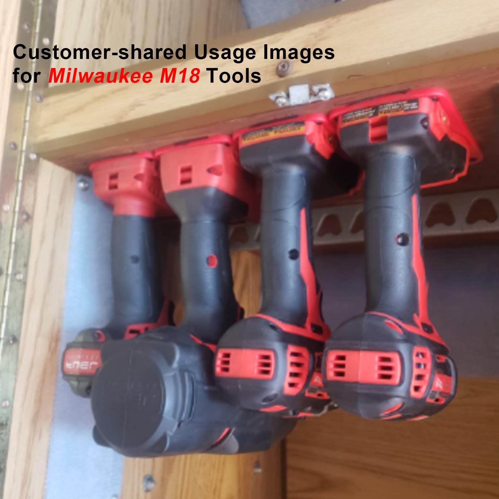12packs Tool Holder For Milwaukee M18 & Dewalt 20v,Wall Mount Drill Holder with 48 Screws (red)