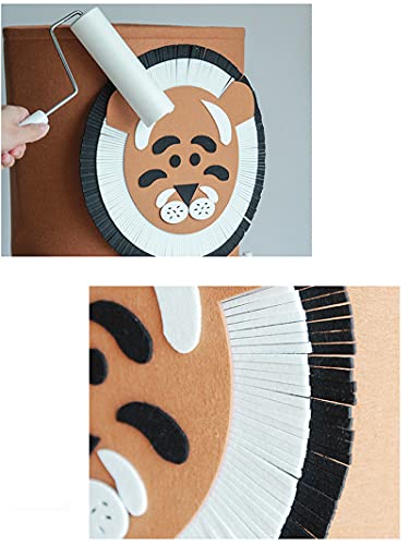 Wei Long Cute Foldable Felt Laundry,Nursery Hamper Laundry Basket,Storage Baskets for Kids Boys and Girls,Office,Bedroom,Clothes,Toys(Lion)