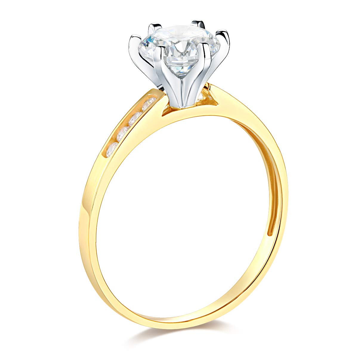 14k Yellow Gold SOLID Wedding Engagement Ring - Size 5.5