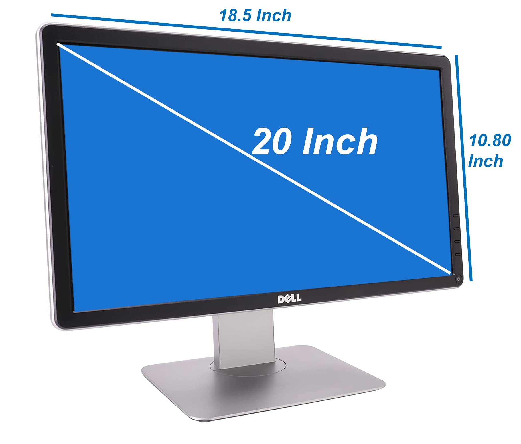 Dell P2014HT Widescreen 20 inch LED Monitor, VGA, Display Port, DVI, 16.7 Million Colors, 178 Degree Viewing Angle, Built-in USB Hub, HD at 60Hz, 8ms Response time (Renewed)