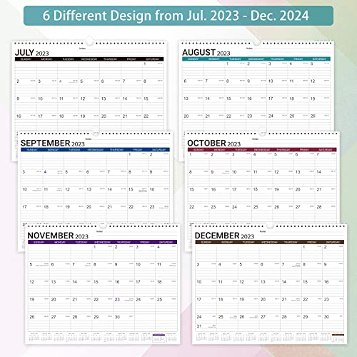 2023-2024 wall calendar - Desk/Wall Calendar 2023-2024, Jul.2023 - Dec.2024, 11-1/2"x14.68", Ruled Blocks, Spiral Bound, Monthly Calendar