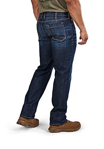 5.11 Tactical Men' Defender - Flex Jean - Straight, Dark Wash Indigo, 32x32