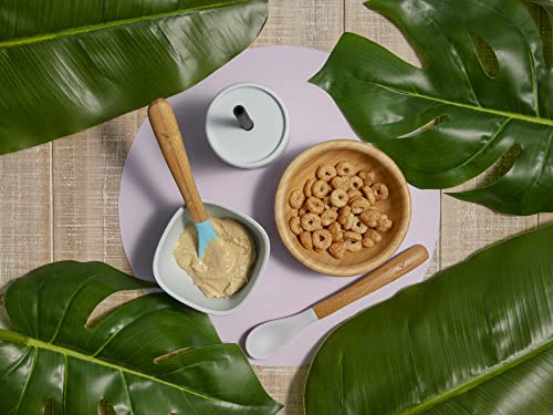 Avanchy Baby Bowls Silicone MINI Prep Bowl Set for Babies Kids Toddler for Feeding Food 4 oz, Blue