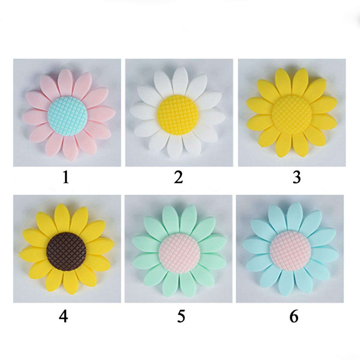 Arakierst 12pcs Silicone Sun Flower Pearl Bead Silicone Flower Shape Beads for DIY Beading Mom Nursing Necklace Accessories