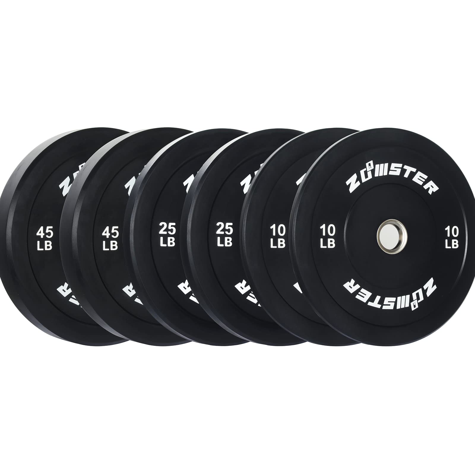 10LB 25LB 45LB Bumper Plate Olympic Weight Plate Bumper Weight Plate with Steel Insert (160LB Weight Set)