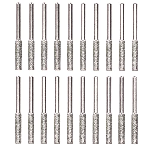 20Pcs Chainsaw Sharpener Burr Grinding Head Rotating File Sharpening Tool Set Kit(Silver 4mm) Abrasive Tool (4mm)