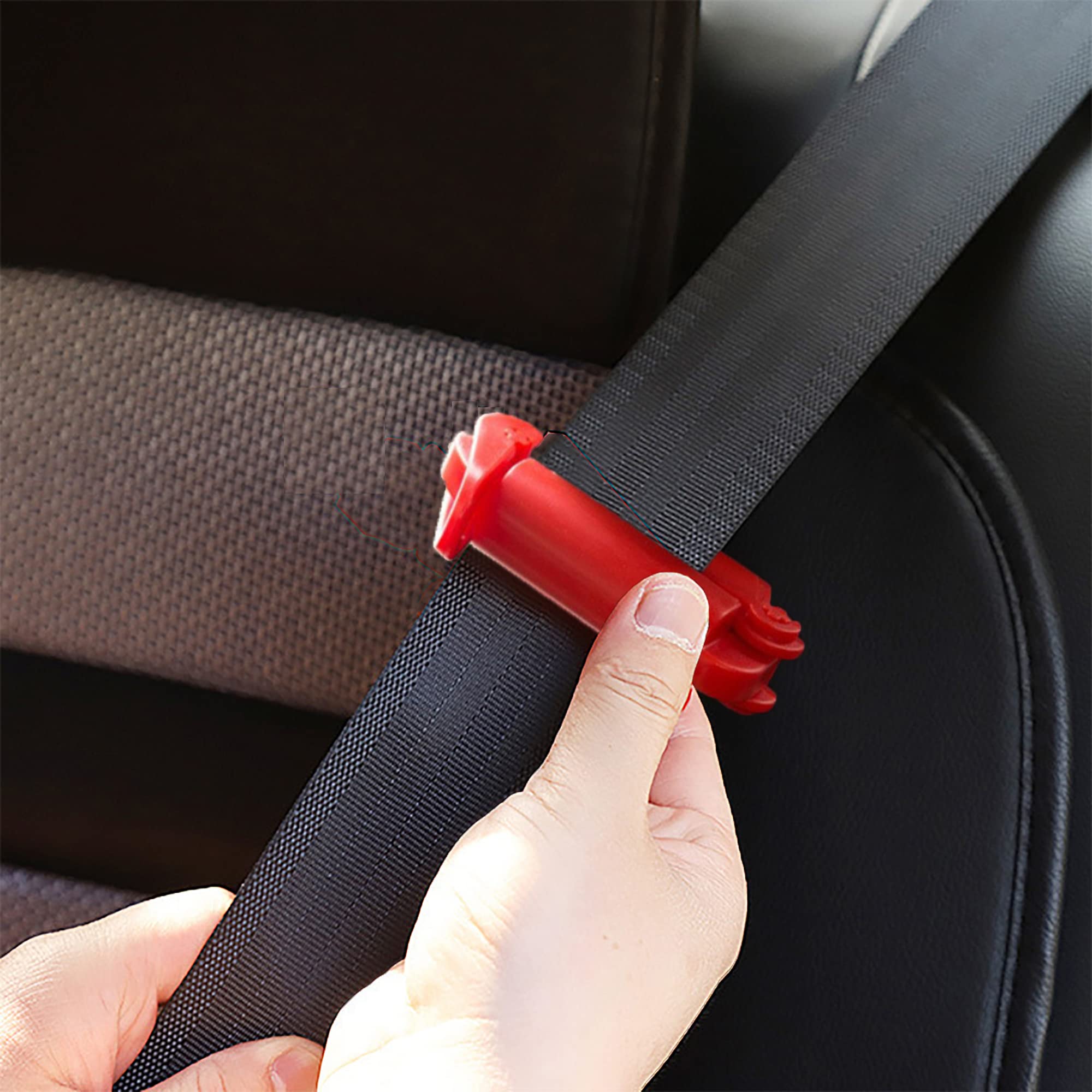 2 Pack Red Seat Safety Belt Clip Buckle for Baby Safety Universal Replacement for Baby and Kids Trend, Adjustable Guard