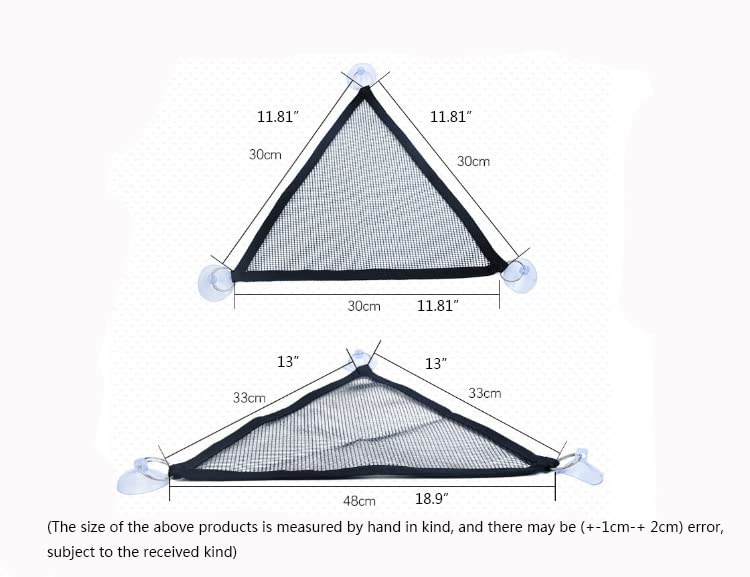 2 Pack(Small) Bearded Dragon Lizards Hammock Triangle Shape with Strong Suction Cup Reptile Hammock Decor Accessories Suitable for Large & Small Geckos, Chameleon or Lizards