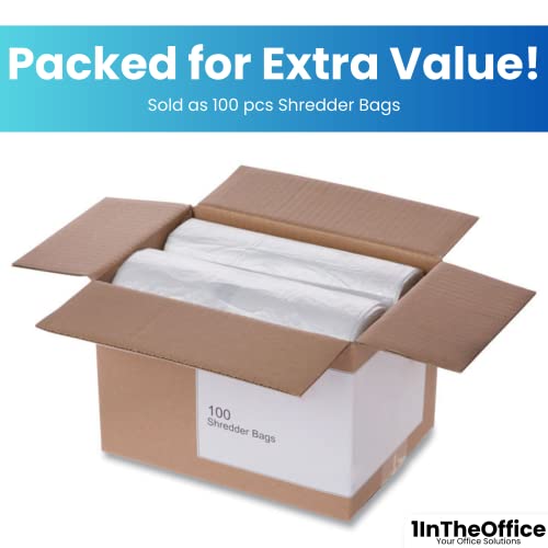 1InTheOffice Shredder Bags 15.8 Gallon, Paper Shredder Waste Bags 15.8 Gal, 100/Box