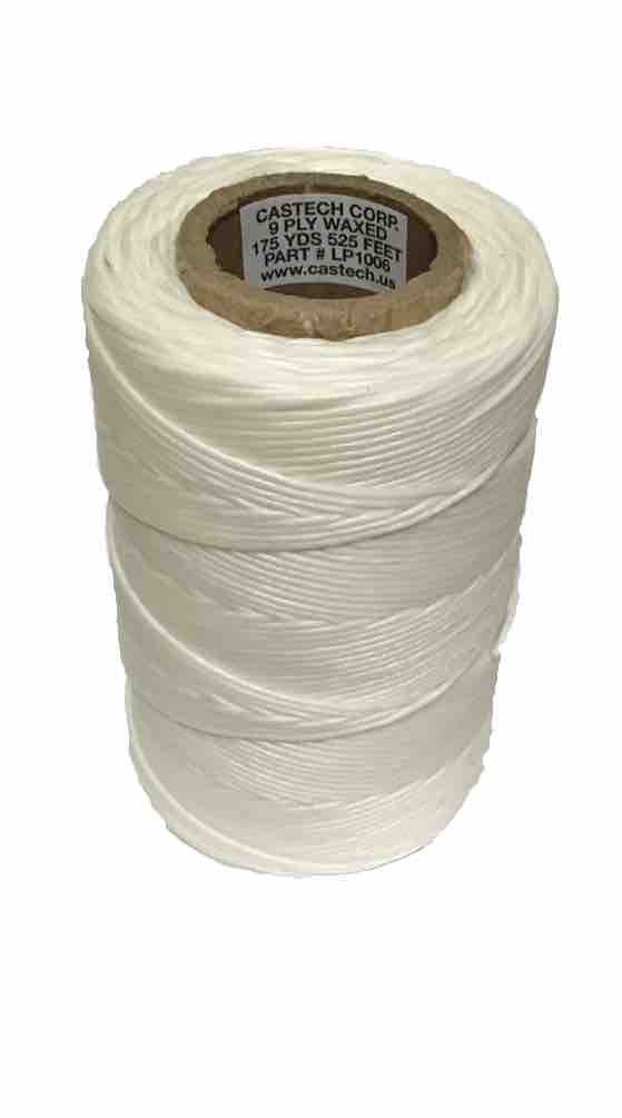 145P Tags Waxed Lacing Cord Twine/Cable TIE Down, Polyester, 9-PLY, 175 Yards, 525 FEET, 8 Ounces, Made in USA