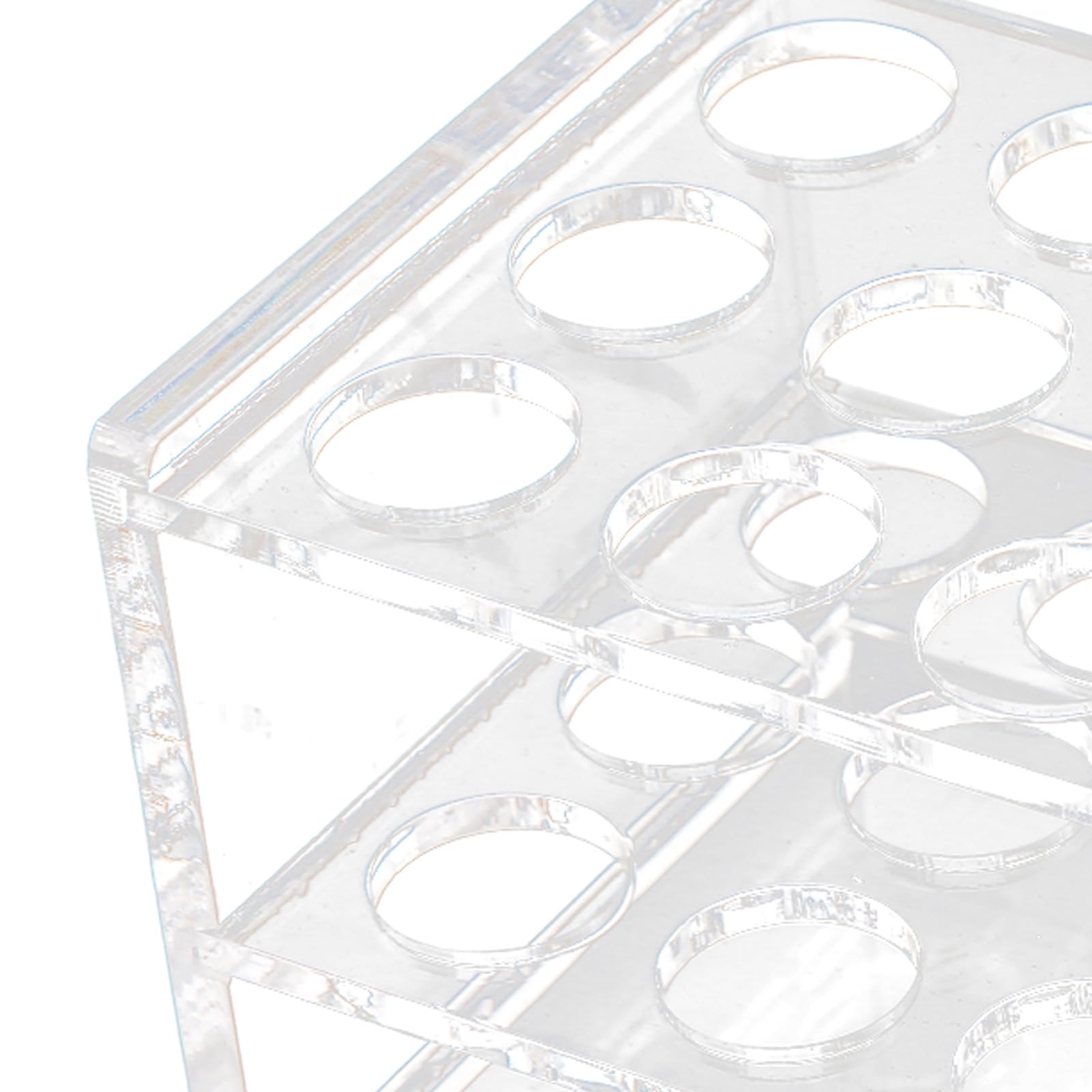 17mm Test Tube Rack with 18 Holes - Durable Transparent Centrifuge Tube Holder for 10ml and 15ml Test Tubes