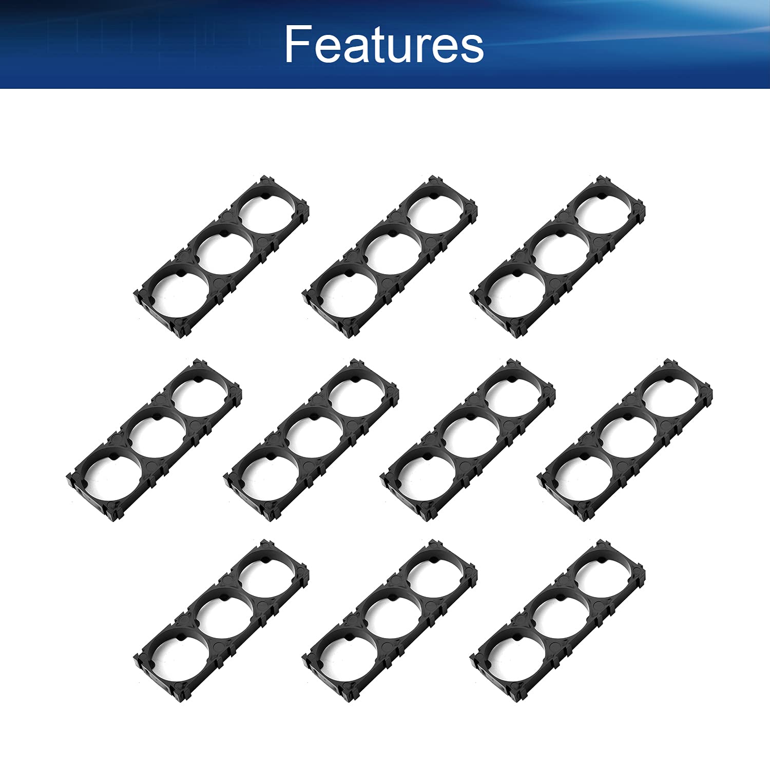 Heyiarbeit 15pcs Battery Holder Bracket 32650 Cell Safety Shockproof Plastic Battery Pack Triple Holder Bracket Cylindrical Cell Spacer Protection Board for DIY Fixed Battery