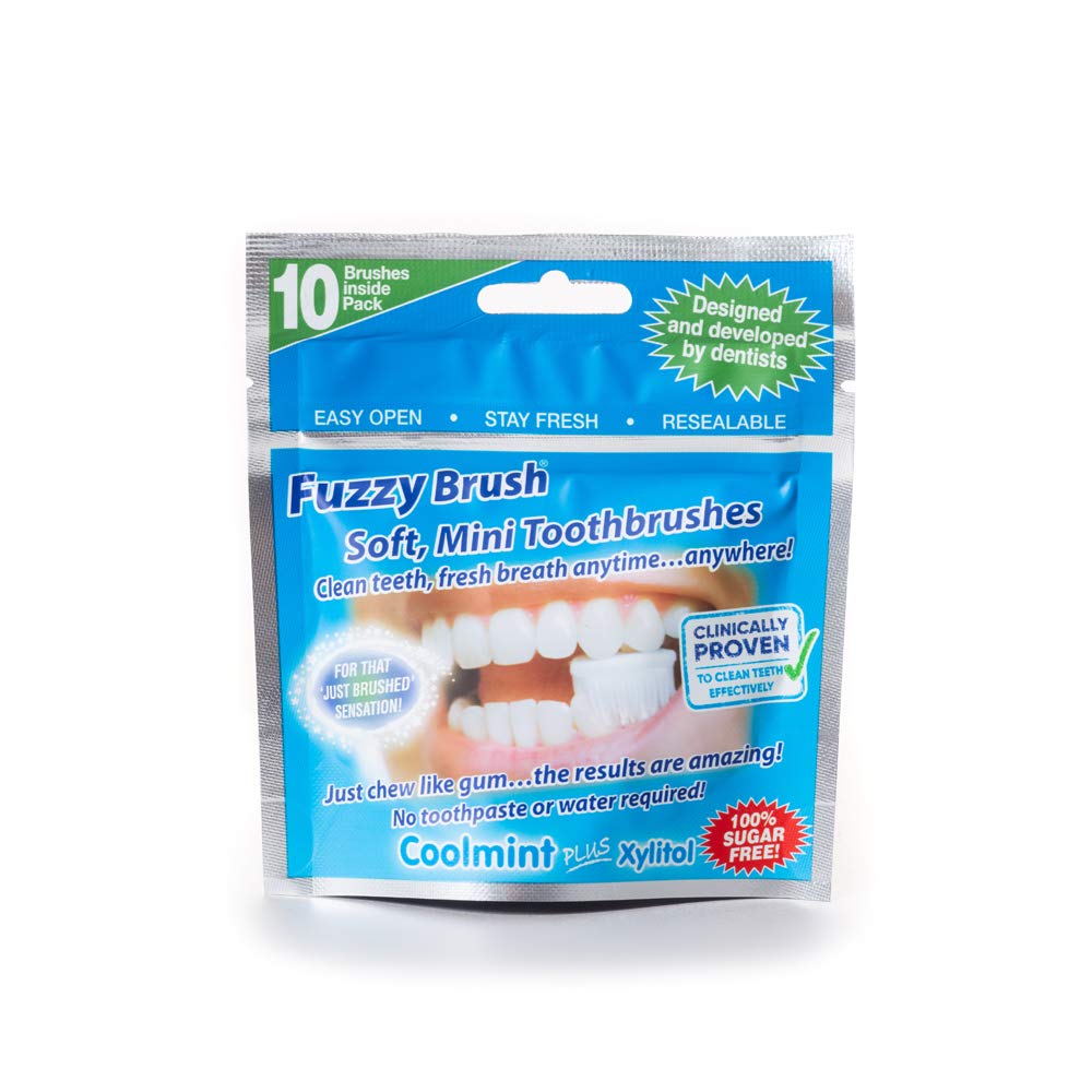 Fuzzy Brush Mini Chewable Toothbrush Fresh Breath 1 packs - 10 pieces