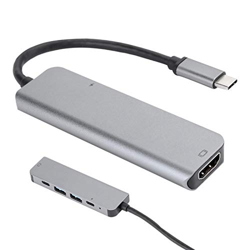 Adapter Dock, 5Gbps Practical 5‑in‑1 Reliable Aluminum Alloy Hub, for Laptop Computer Office Home