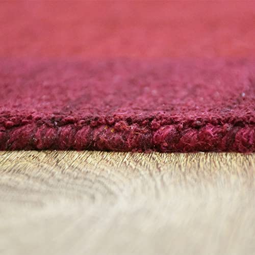 Rugsotic Carpets Hand Knotted Gabbeh Silk and Wool 6'x9' Area Rug Contemporary Red LSM201