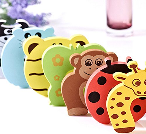 A&S Creavention Animal Foam Door Stopper Cushion Children Safety Finger Pinch 7PCS Set (Mix on Each)