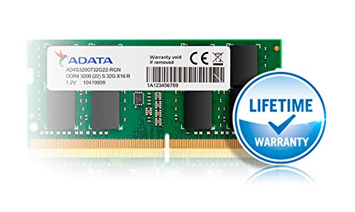 ADATA Premier 16GB (1x16GB) DDR4 3200MHz CL22 PC4-25600 260-Pin SODIMM Memory RAM Single Pack(AD4S320016G22-SGN)
