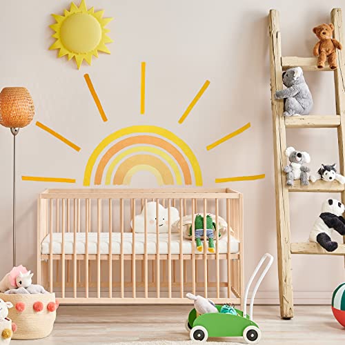 66.9x28.3 Inch Boho Rainbow Wall Decals Removable Rainbow Wall Sticker Wall Art Vinyl Peel and Stick Rainbow Decals for Girls Kids Bedroom Nursery Playroom Decor
