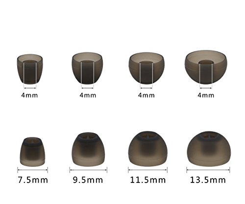 ALXCD Eartips Compatible with Sennheiser Momentum HD1 in-Ear Earbud, XS/S/M/L 4 Sizes 8 Pair Soft Silicone Replacement Ear Tips Adapters, Compatible with Sennheiser Earphone Momentum (8 Pairs)