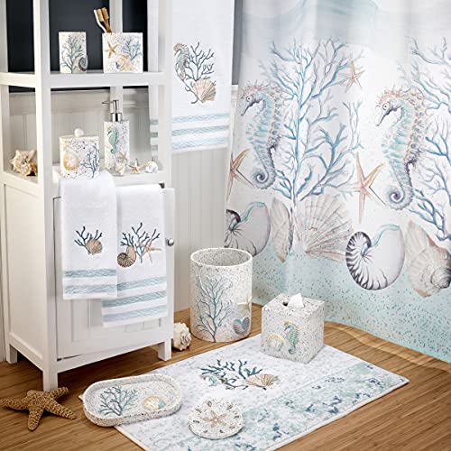 Avanti Linens - Covered Jar, Countertop Organizer, Sea Inspired Home Decor (Coastal Terrazo Collection)