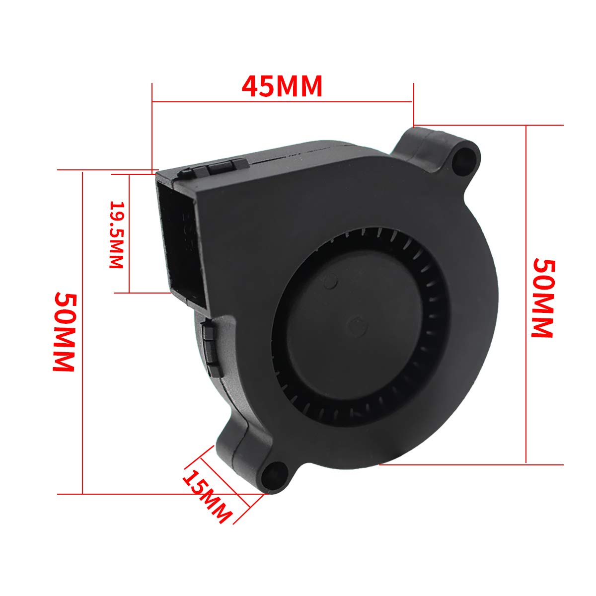 FYSETC Prus i3 Mini Hotend Replacement Cooling Fan 5015 5V DC 0.24A Extruder Cooler Blow Radiator Sleeve Bearing for 3D Printing Accessries-2Pcs