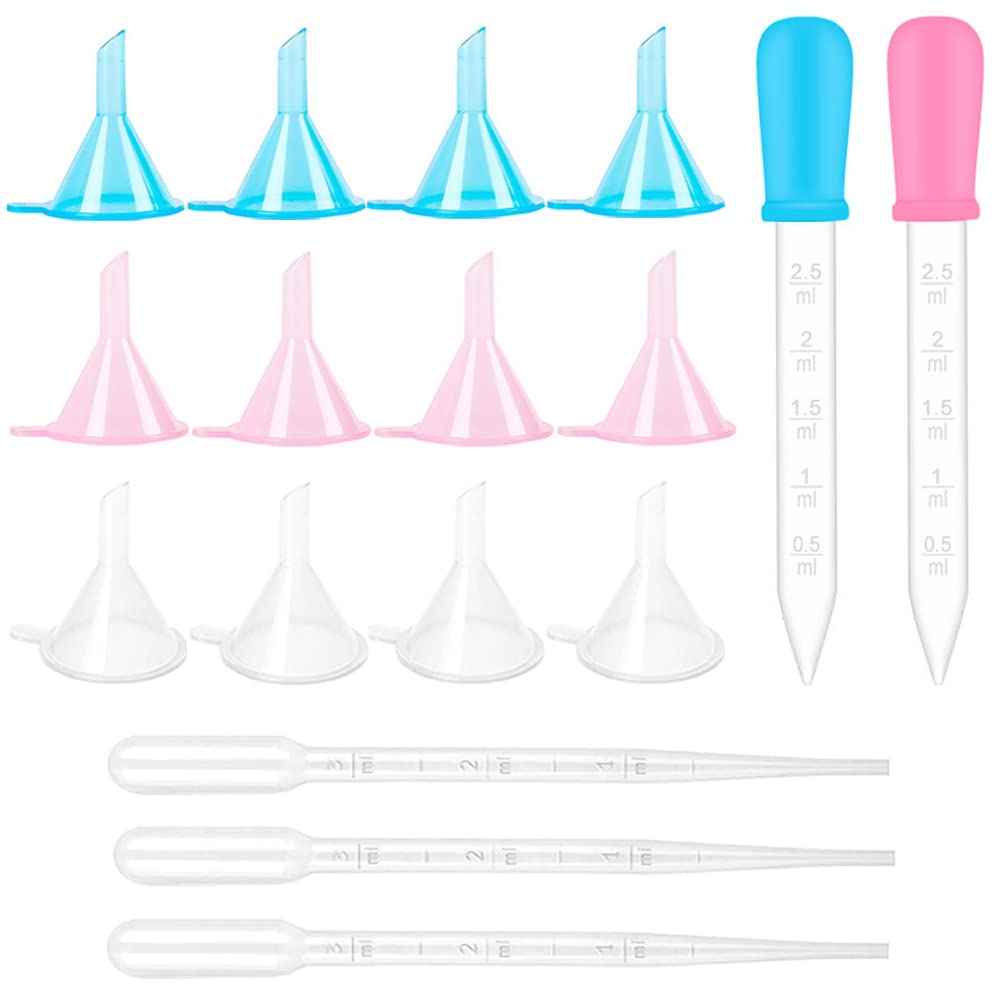 12Pcs Mini Funnel, Plasic Funnel,Small Funnel for Filling Essential Oils, Perfume, Powders, Laboratory Liquids