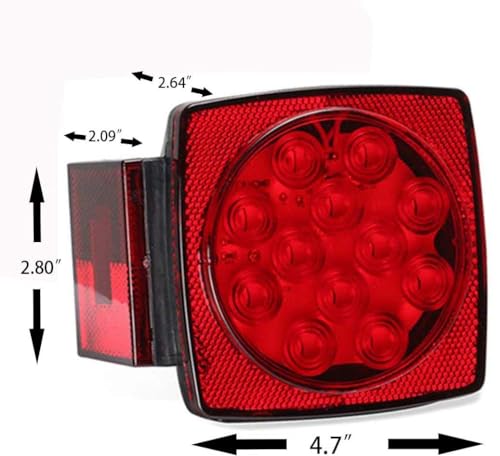 12V LED Trailer Light Kit DOT Certified, Utility Trailer Lights for Boat Submersible RV Car with Wire Harness Wafer LED Waterproof 80 Inch