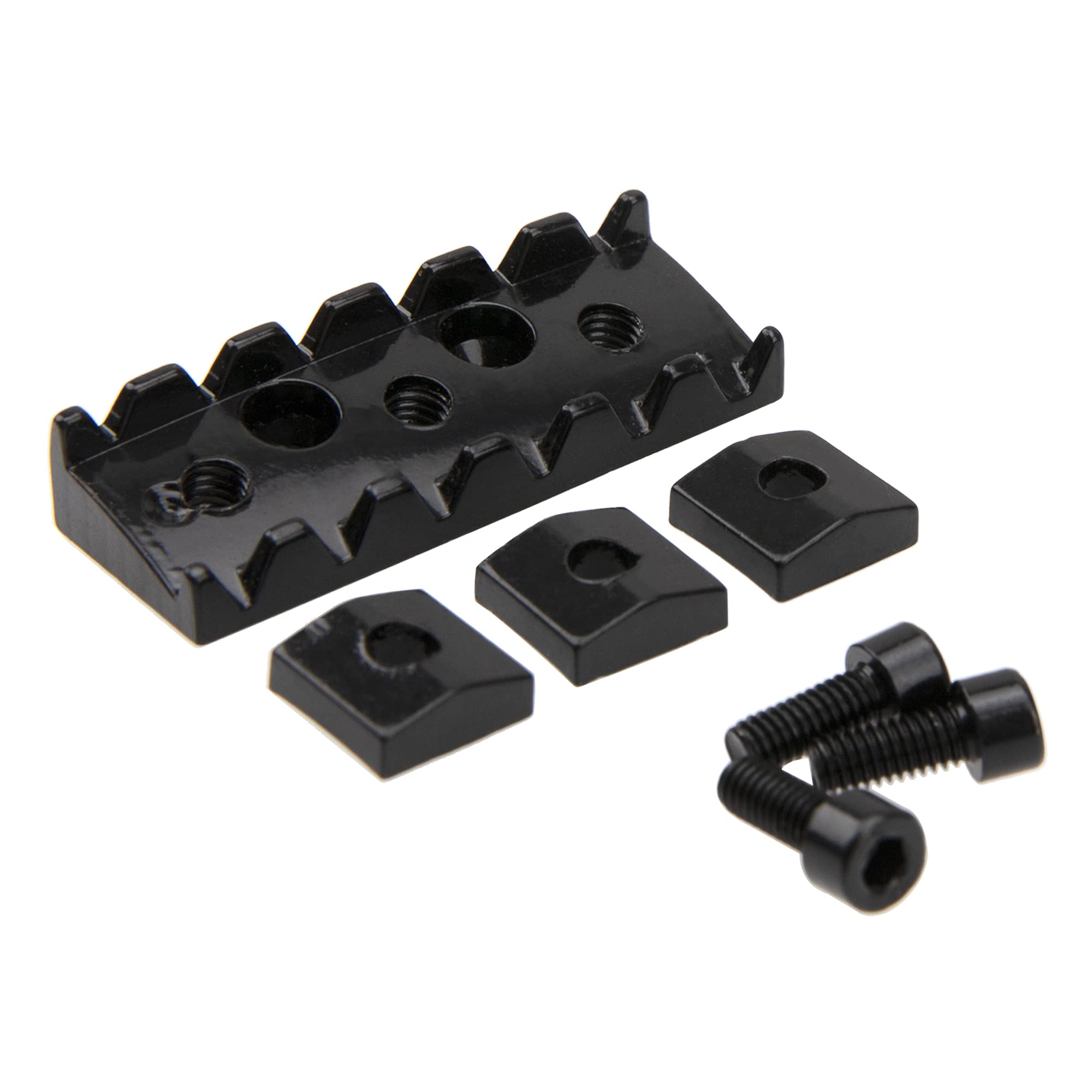 2Pcs Yootones 42mm Metal Guitar String Locking Nut Compatible with Floyd Rose Style Electric Guitar Tremolo Bridge Lock System (Black)