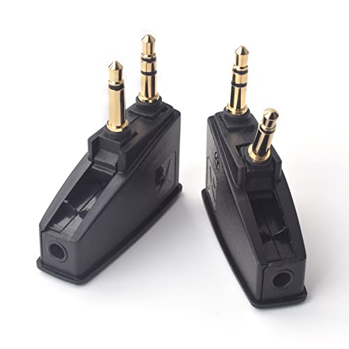 Airline Airplane Flight Headphone Adapter Converter Compatible with Bose QC3 QC15 QC20 QC25 QC35 AE2 AE2W Noise Cancelling Headphones (2pcs)