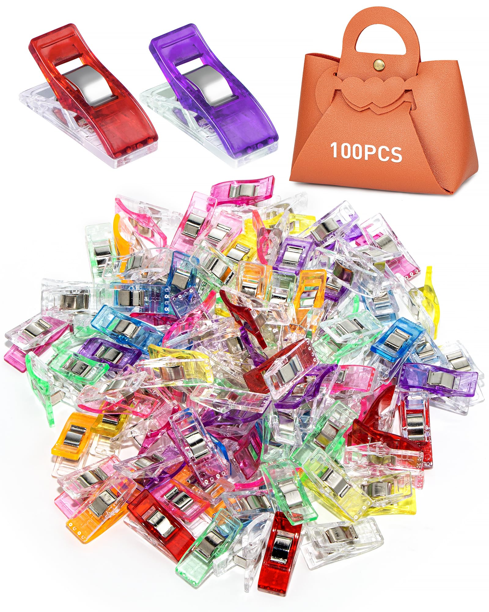 100pcs Multi-Purpose Fabric Sewing Clip,Mini Color Fabric Sewing Clips Quilting,Supply Craft Tools,Fastener Embroidery Crafts, Paper Products and Hanging Small Things,Very Durable Clip for Crafts