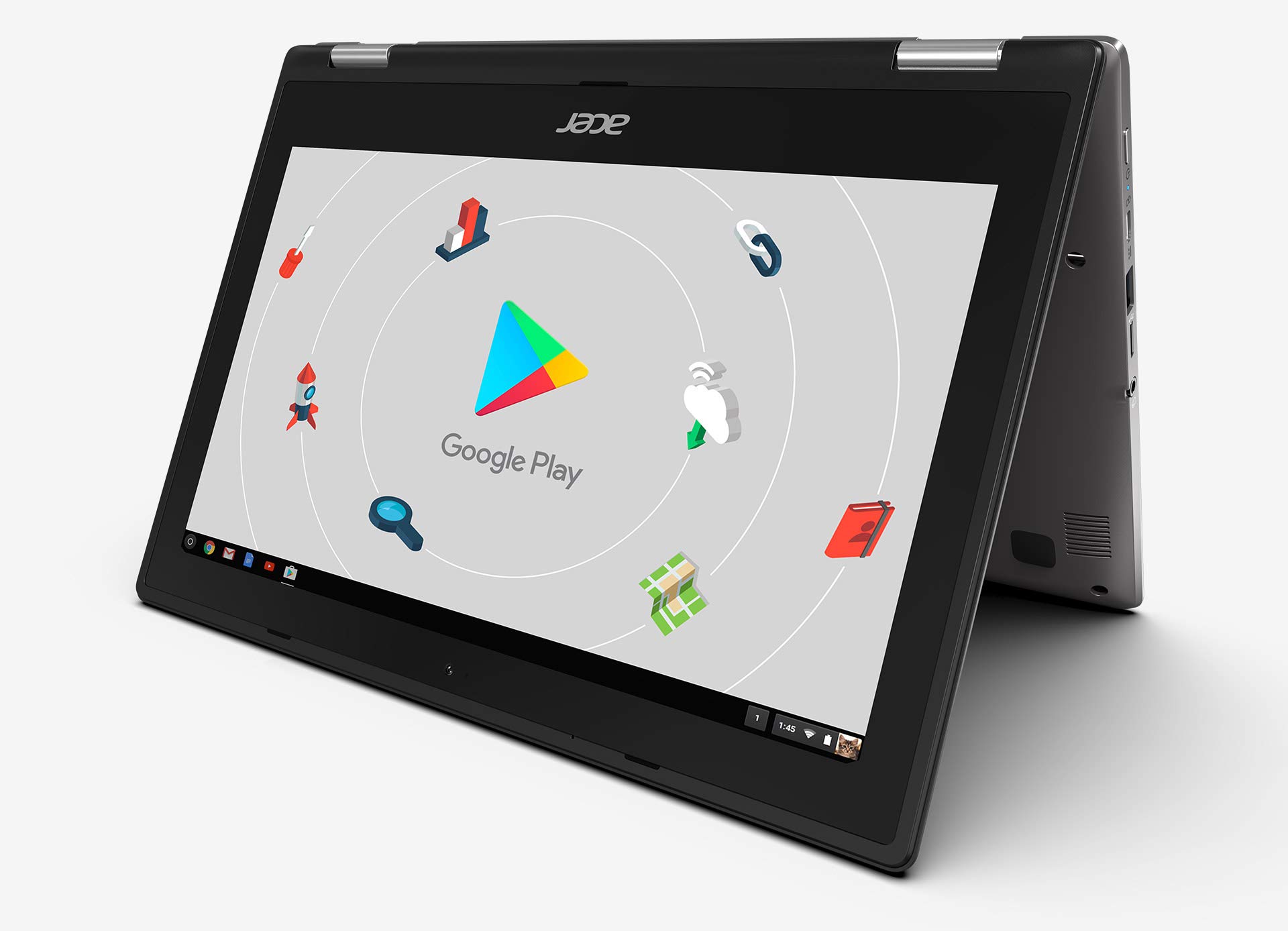 Acer Newest 2-in-1 Ultra Slim Chromebook, 11.6inch IPS Multi-Touch Screen, Intel Celeron Processor Up to 2.4 GHz, 4GB LPDDR4 Memory, 32GB eMMC, WiFi, Bluetooth, Chrome OS (Chrome OS, Silver)(Renewed)
