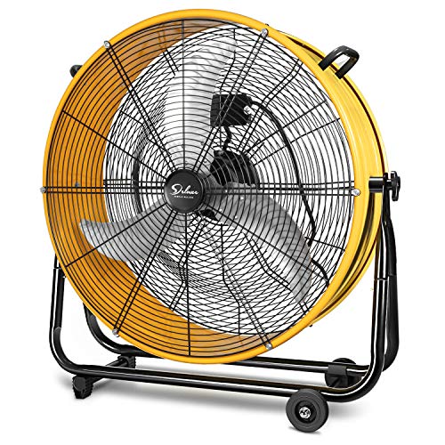 24 Inch Heavy Duty Metal Industrial Drum Fan, 3 Speed Floor Fan for Warehouse, Workshop, Factory and Basement