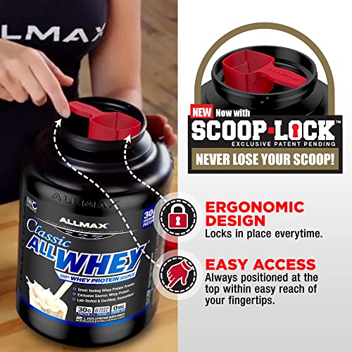 ALLMAX Nutrition - Classic Allwhey Protein Powder, 100% Whey Protein Source, 30 Grams of Protein, Gluten Free, 0 Grams of Trans Fat, Chocolate Peanut Butter 5 Pound