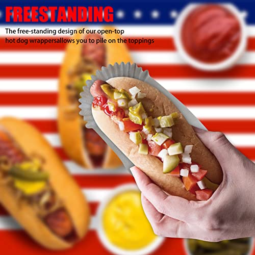 200Pcs Home Paper Hot Dog Trays- 6.49β Rectangular Fluted Hot Dog Tray - Disposable Hot Dog Wrappers - Rectangular Food Trays for to-Go Orders, Takeout, Concessions Stands, Festivals (Orange)