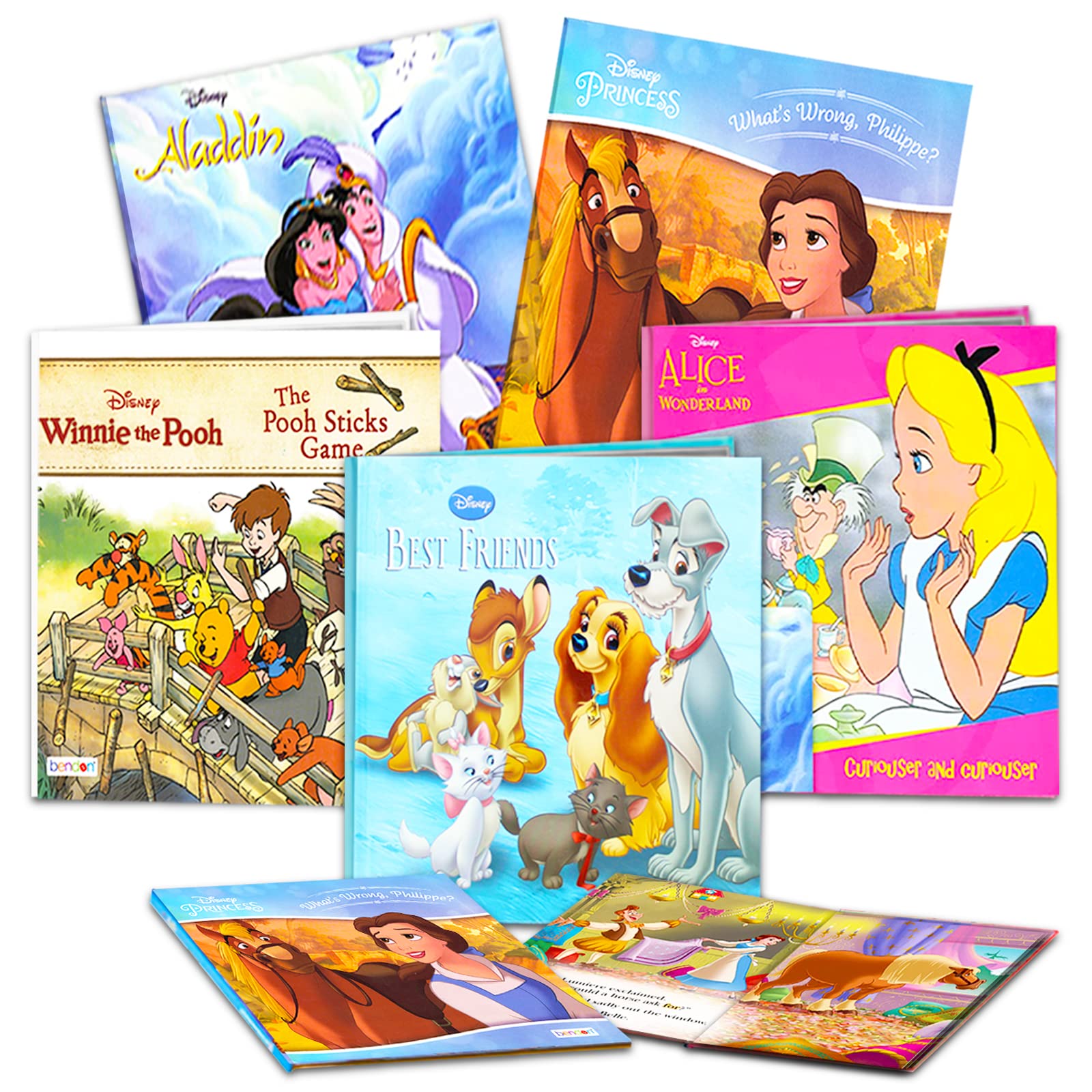 18 Bulk Books for Kids Toddlers -- Assortment Includes 18 Disney Books Bedtime Stories, Hardcover (No Duplicates)