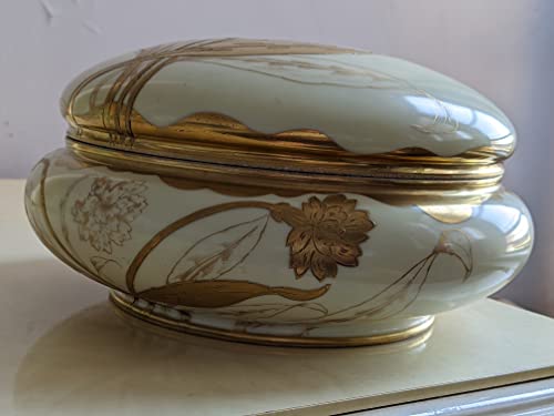 1900s Antique France Limoges Large Dresser Jewel Porcelain Box