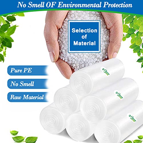 3 gallon Clear trash can liners,Small clear Garbage Bags 300,Extra Strong 2.6,3,4 Gal Trash Bag,Fit 4.5-6-8-10 liters trash Bin Liners for Home Office Kitchen (Clear 300)